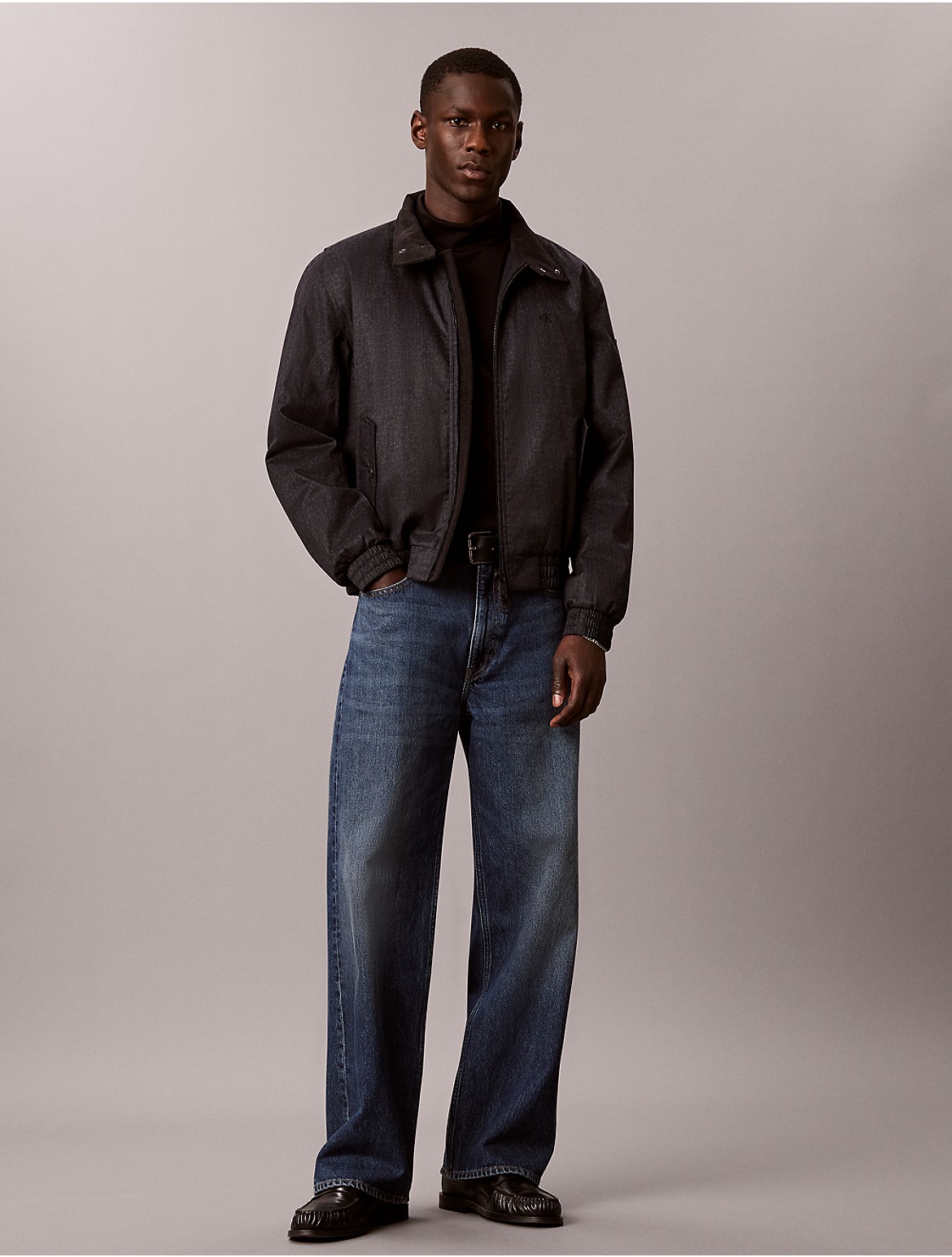 CALVIN KLEIN Calvin Klein Jeans Printed Denim-Look Zip Jacket